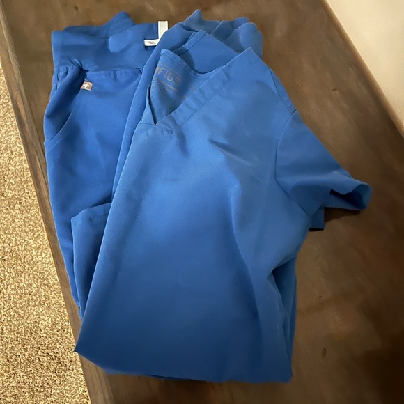 Figs | Tops | Royal Blue Figs Scrub Set Xxs | Poshmark